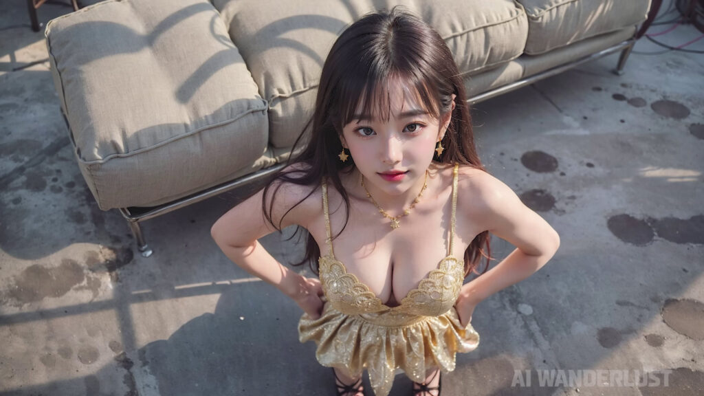 Ai Lookbook Wallpaper Images: Wearing an evening dress at the hotel - Ai Art Lookbook